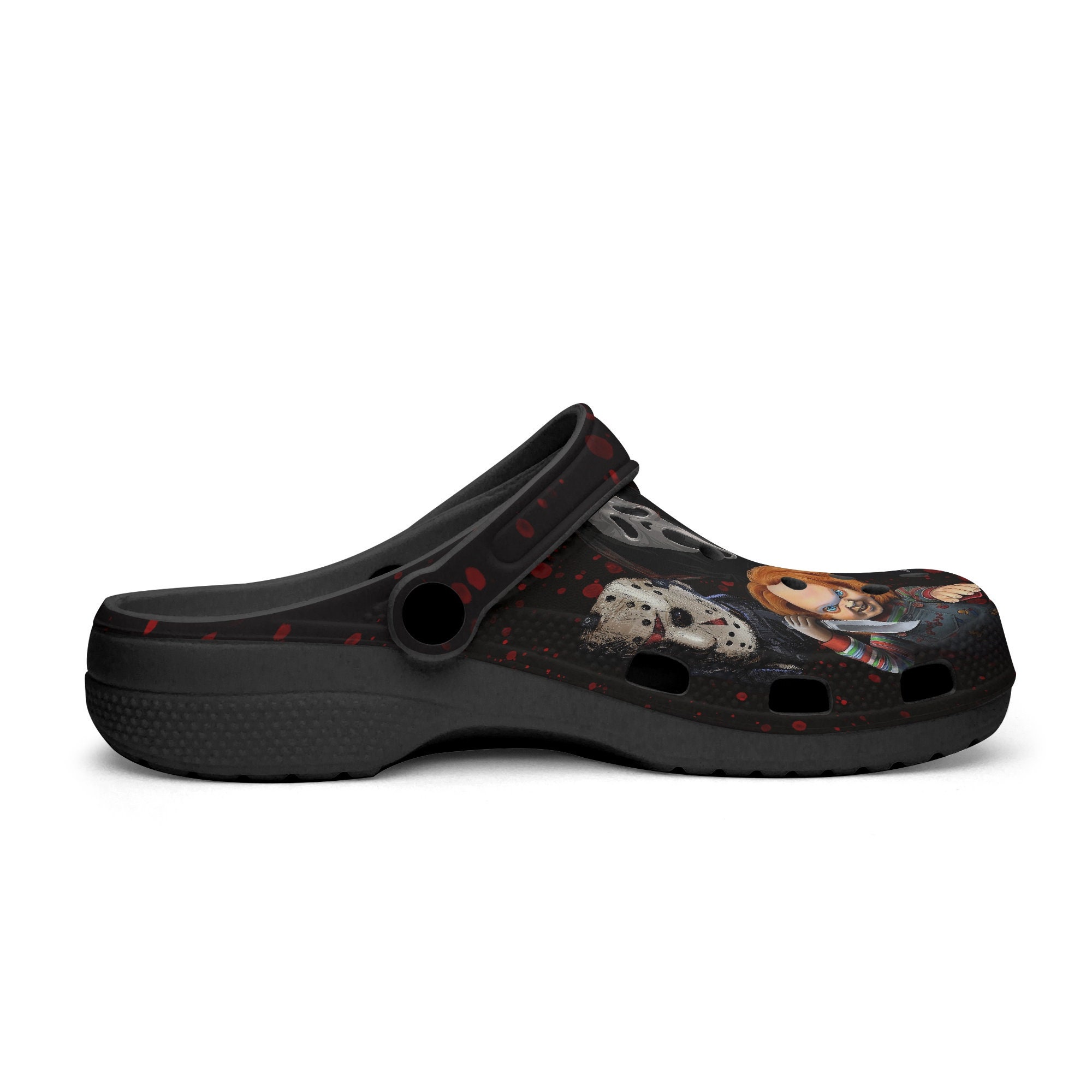 Horror Friends Thriller Movie Blood Splatter Sandals Clogs Slasher Film ...