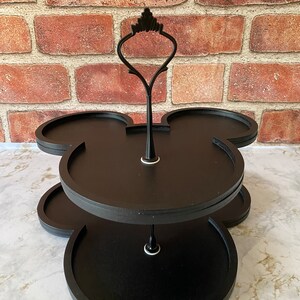 L@@KEY Mickey Mouse Wooden 3 Tier Tray CUSTOME Black Tier Great for ...