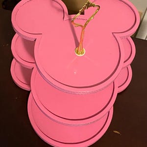 L@@KEY Mickey Mouse Wooden 3 Tier Tray CUSTOME Black Tier Great for ...