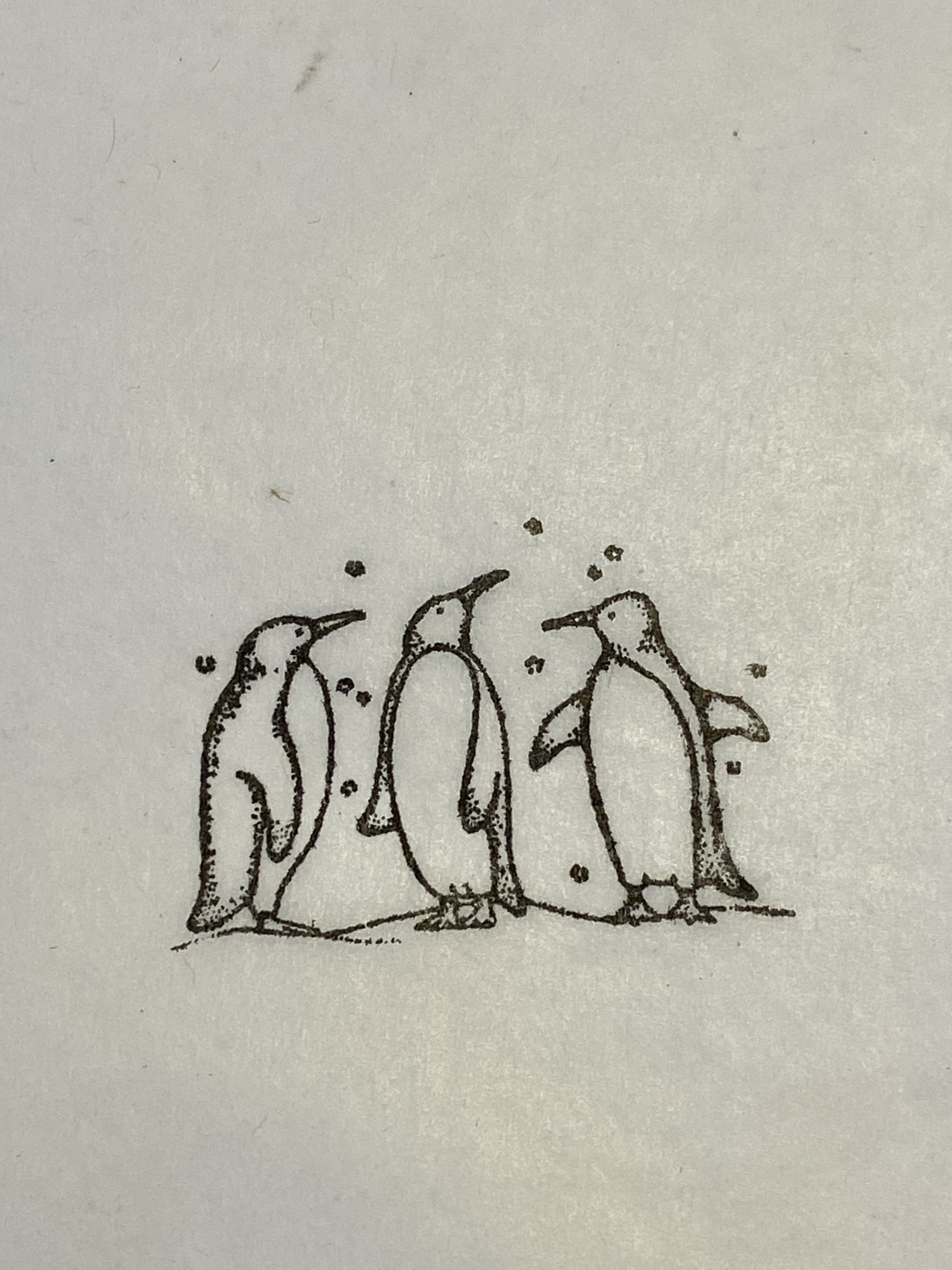 Cute Penguin Trio Tissue Paper Hand Stamped, Tissue Paper Packaging ...