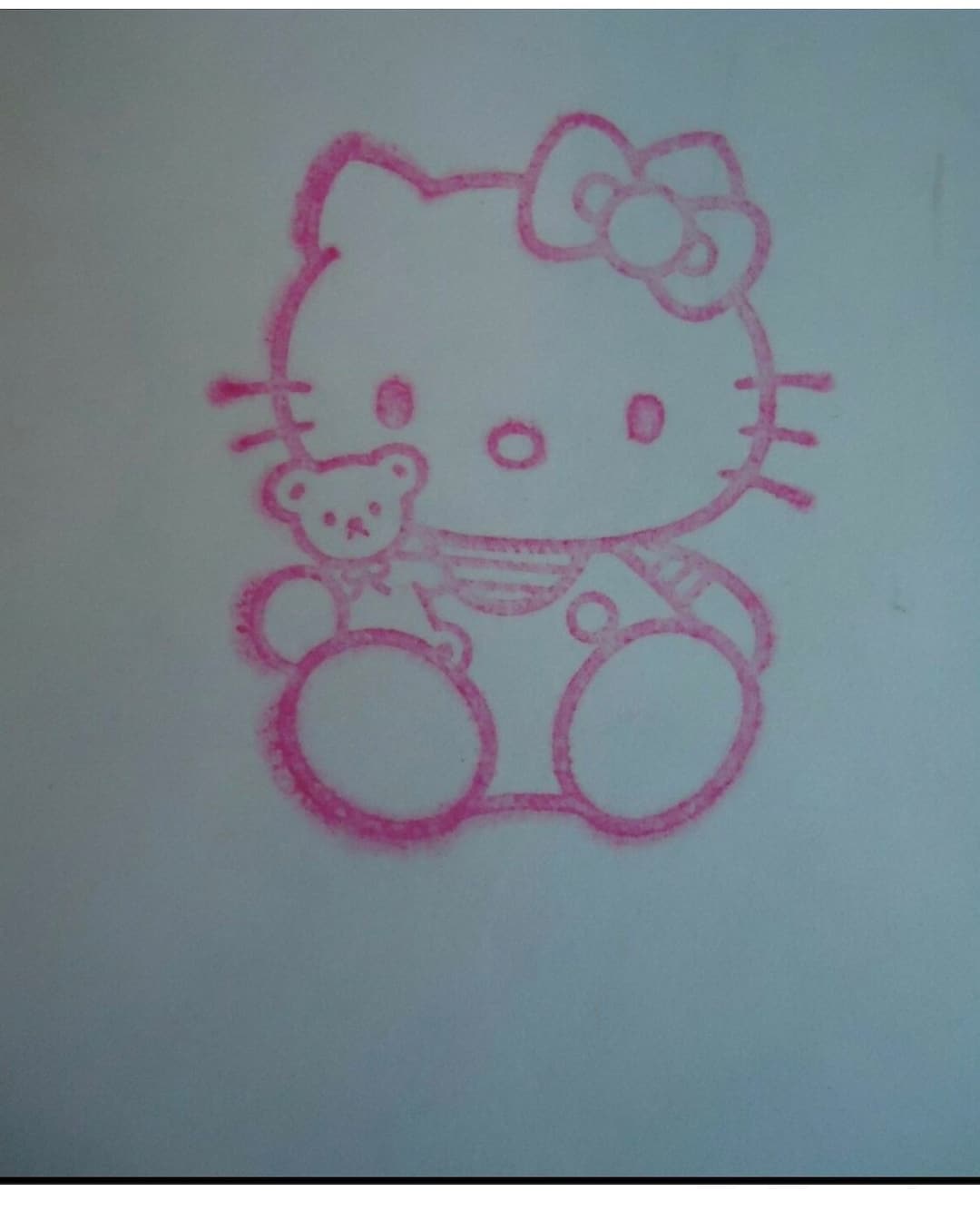 KITTY With Teddy Bear Tissue Paper Hand Stamped, Tissue Paper Packaging ...