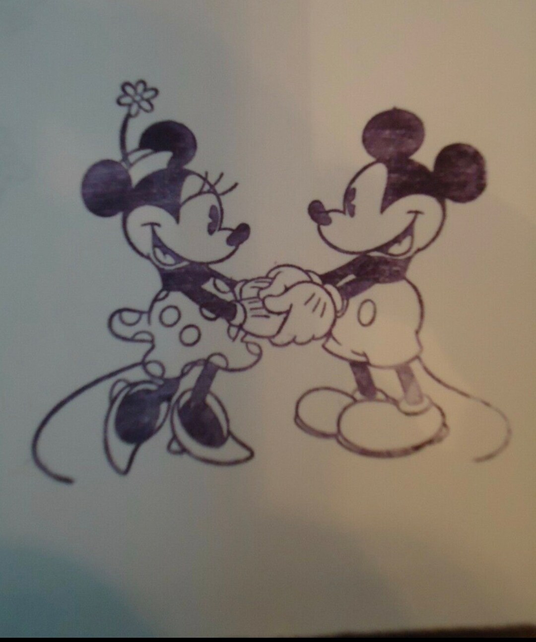 Classic MICKEY & MINNIE "dancing" Tissue Paper Hand Stamped, Tissue ...