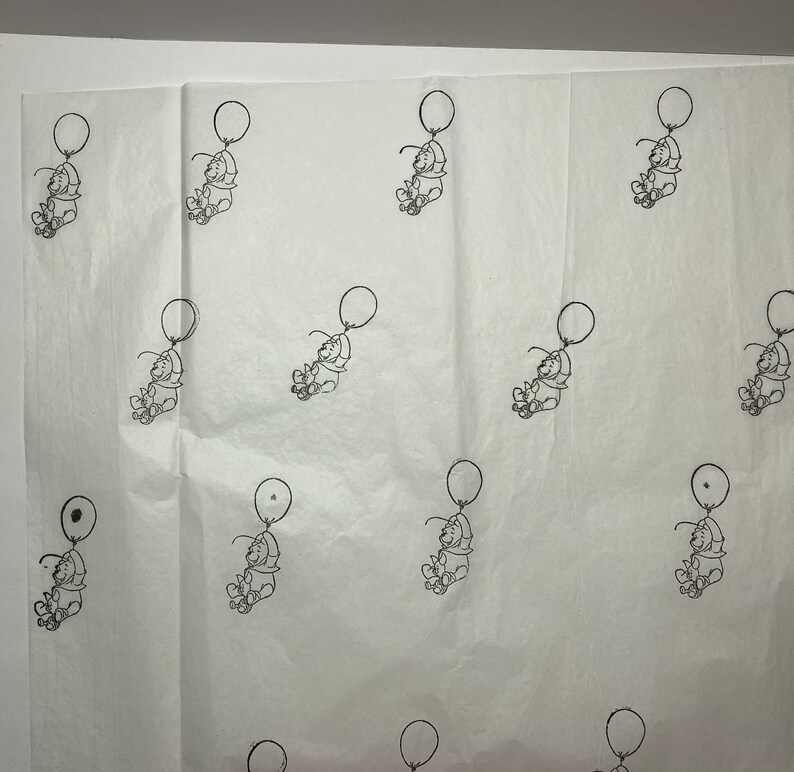 Winnie the Pooh & Piglet high Fly Tissue Paper Hand Stamped,tissue ...