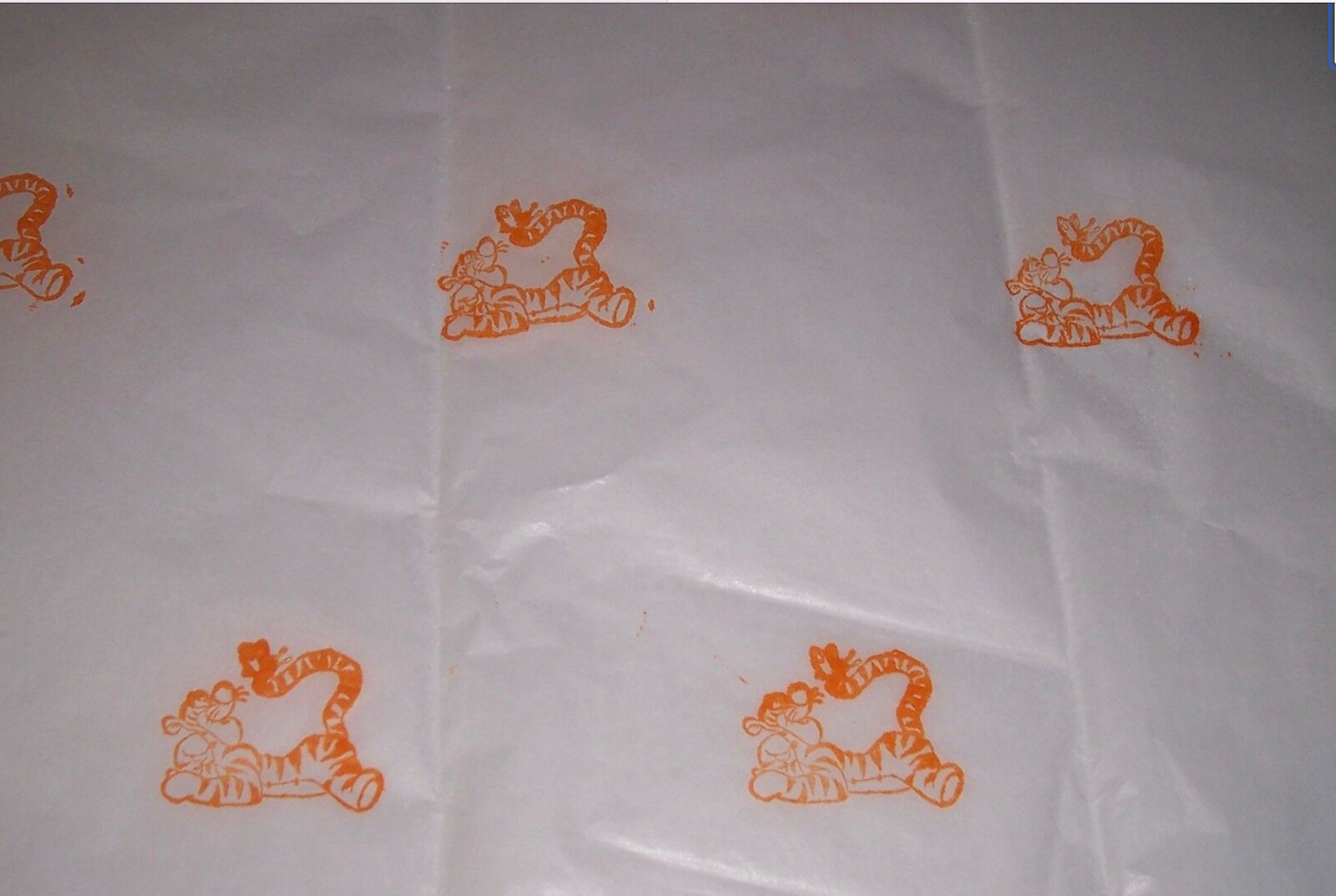 TIGGER With Butterfly on His Tail Tissue Paper Hand Stamped - Etsy