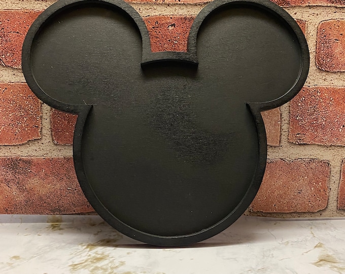 L@@KEY Mickey Mouse Black Wooden Tray Great for Baby Shower ...