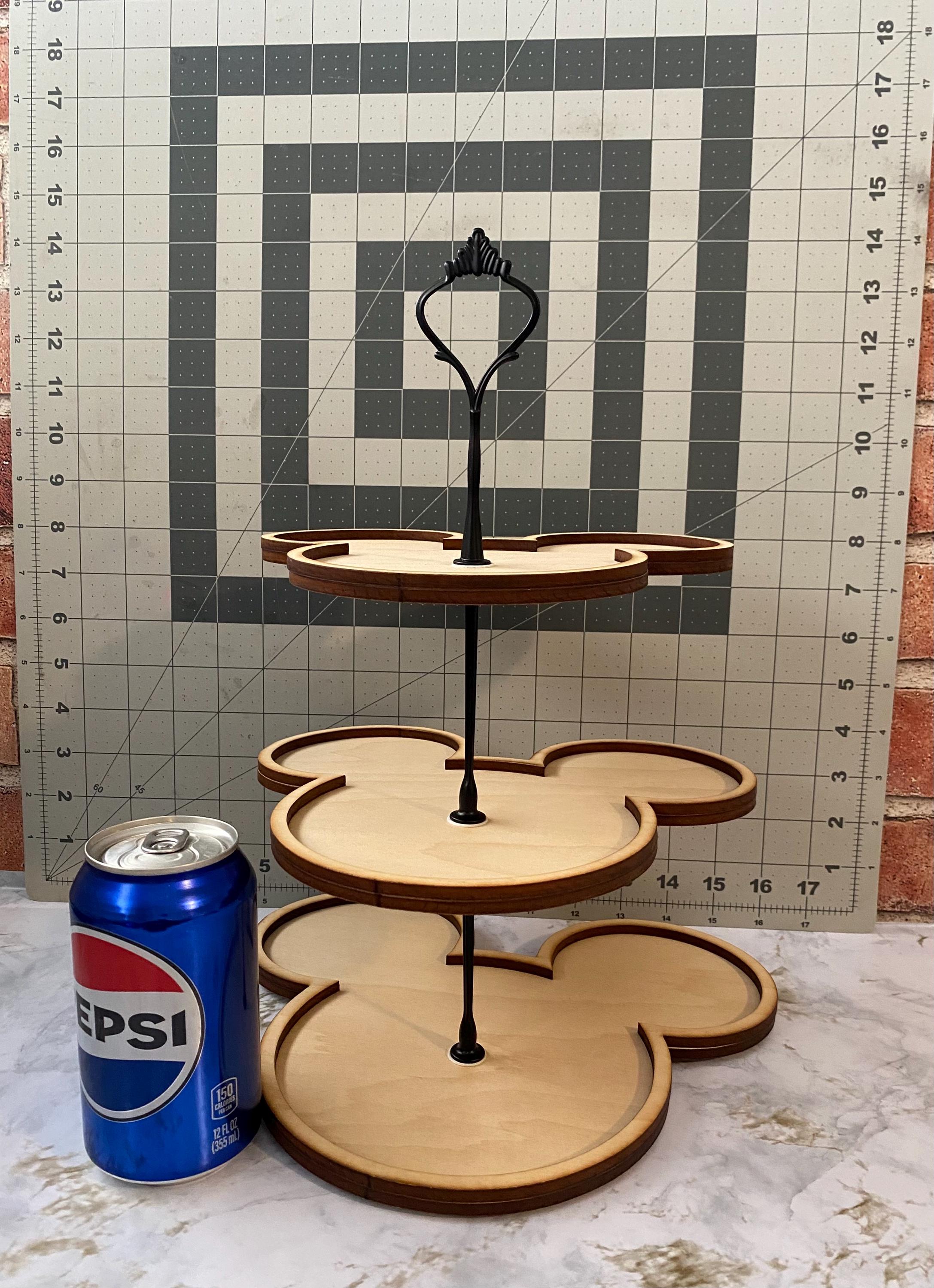 L@@KEY Mickey Mouse Wooden 3 Tier Tray Great for Baby Shower ...