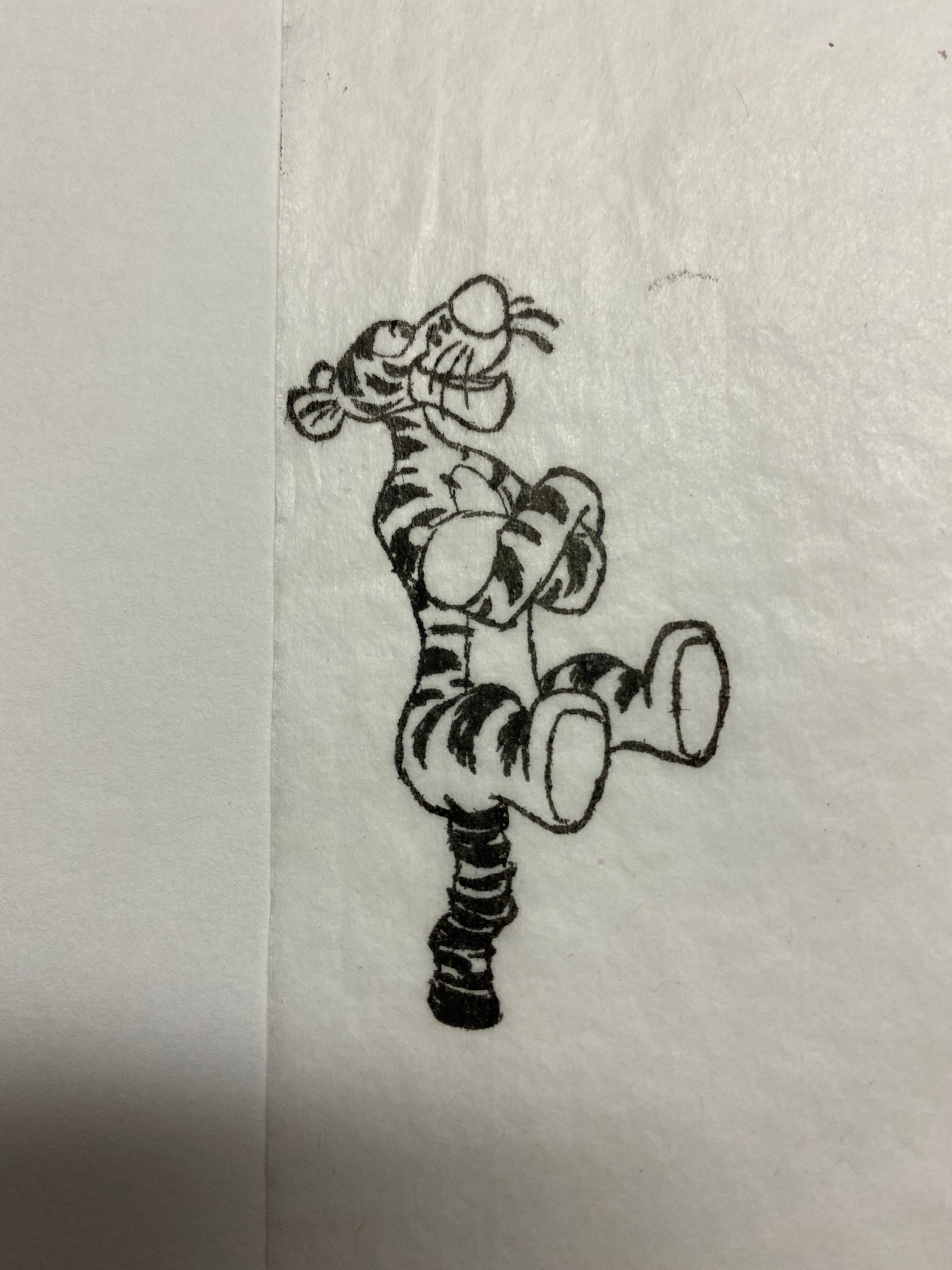 TIGGER “bouncing Tigger”tissue Paper Hand Stamped, Tissue Paper ...