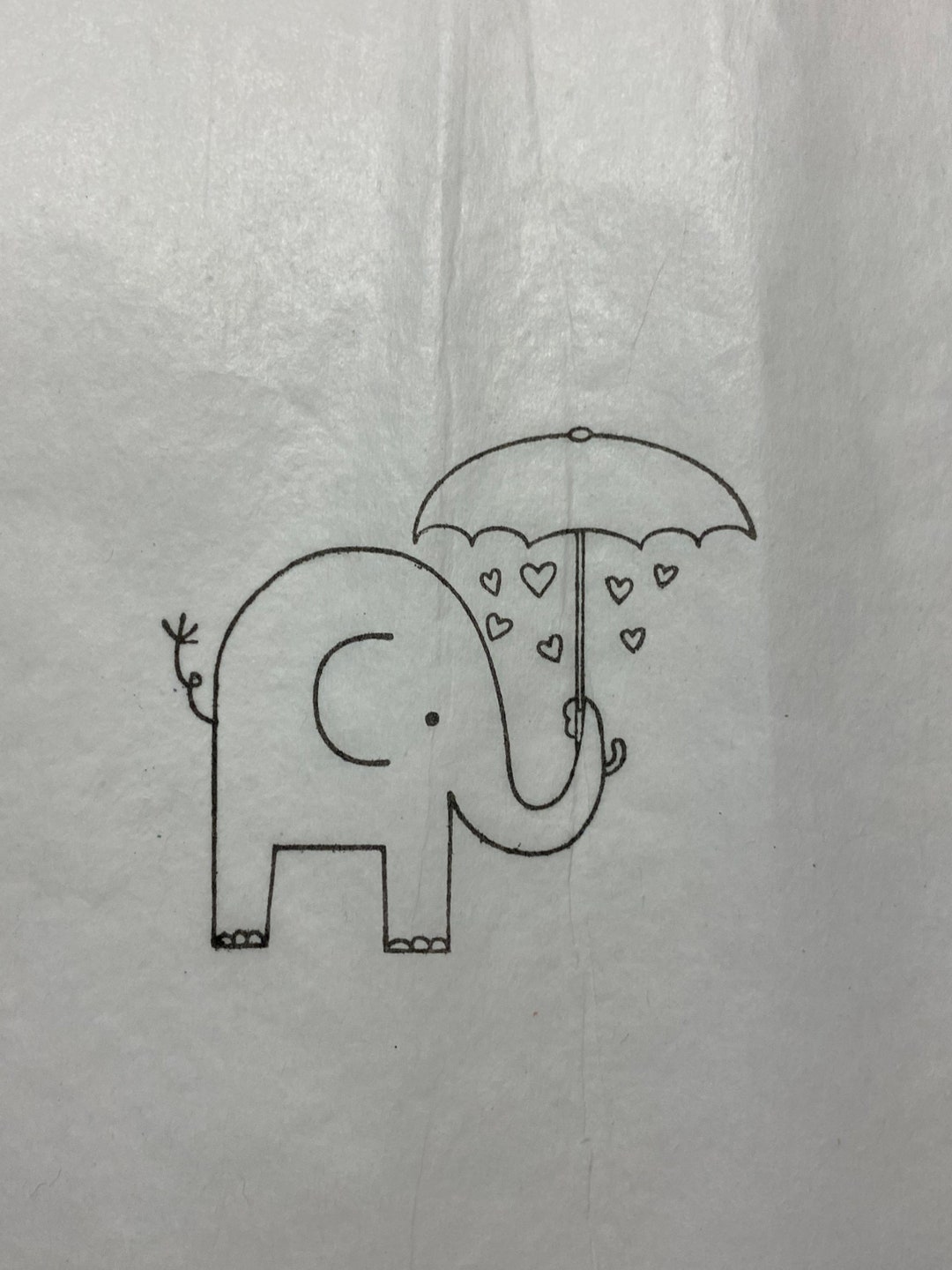 Elephant and Umbrella Tissue Paper Hand Stamped, Tissue Paper Packaging ...