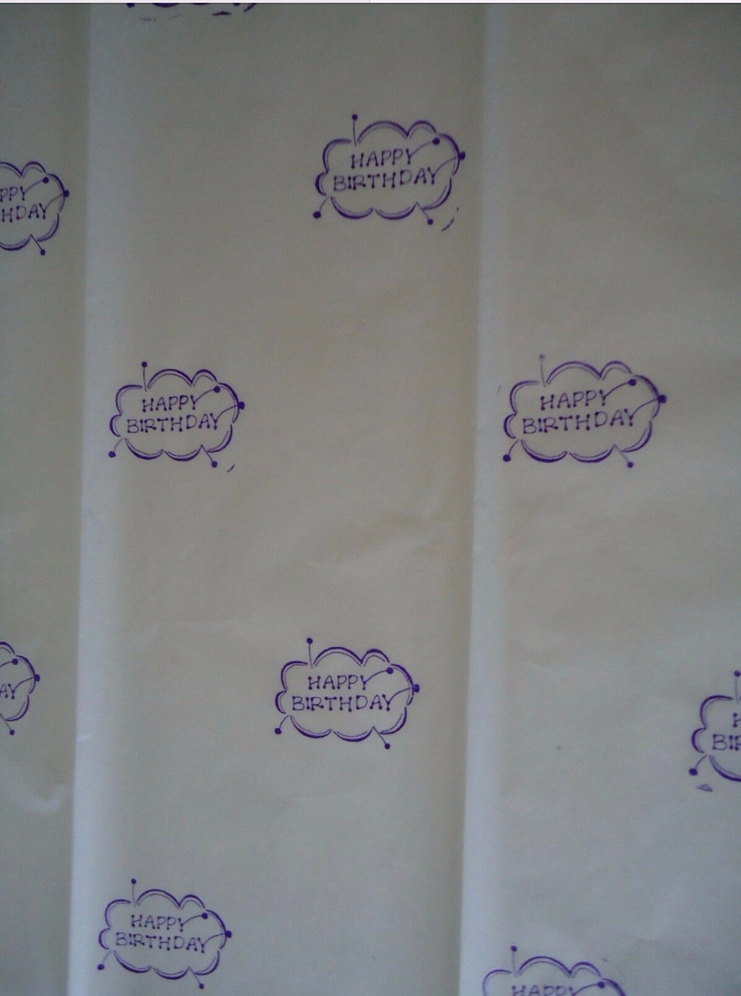 HAPPY BIRTHDAY Tissue Paper Hand Stamped, Tissue Paper Packaging ...