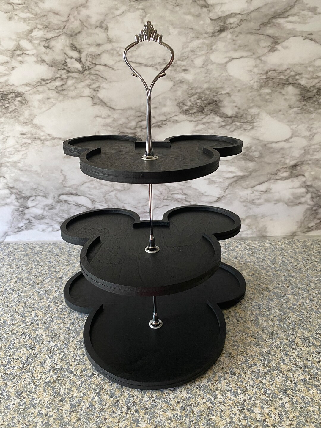 L@@KEY Mickey Mouse Wooden 3 Tier Tray CUSTOME Black Tier Great for ...