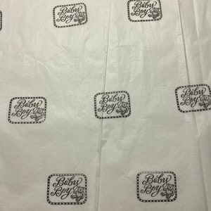 Baby Boy Tissue Paper Hand Stamped, Tissue Paper Packaging, BASKET ...