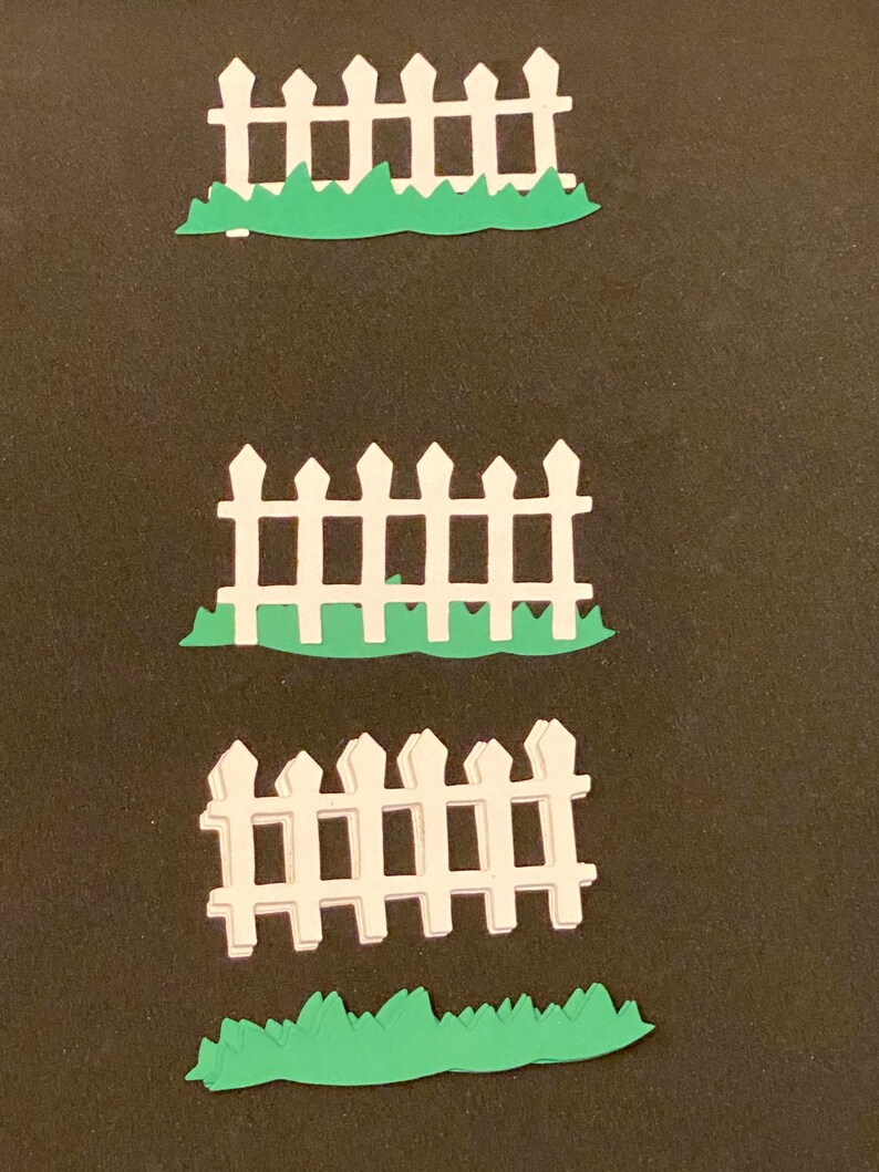 White Picket Fence and Grass Die Cuts Card Making Cake Toppers ...