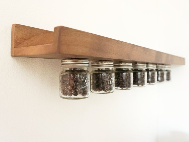 Floating Coffee Bean Vaults Wood Floating Shelf Coffee Bean Cellars ...