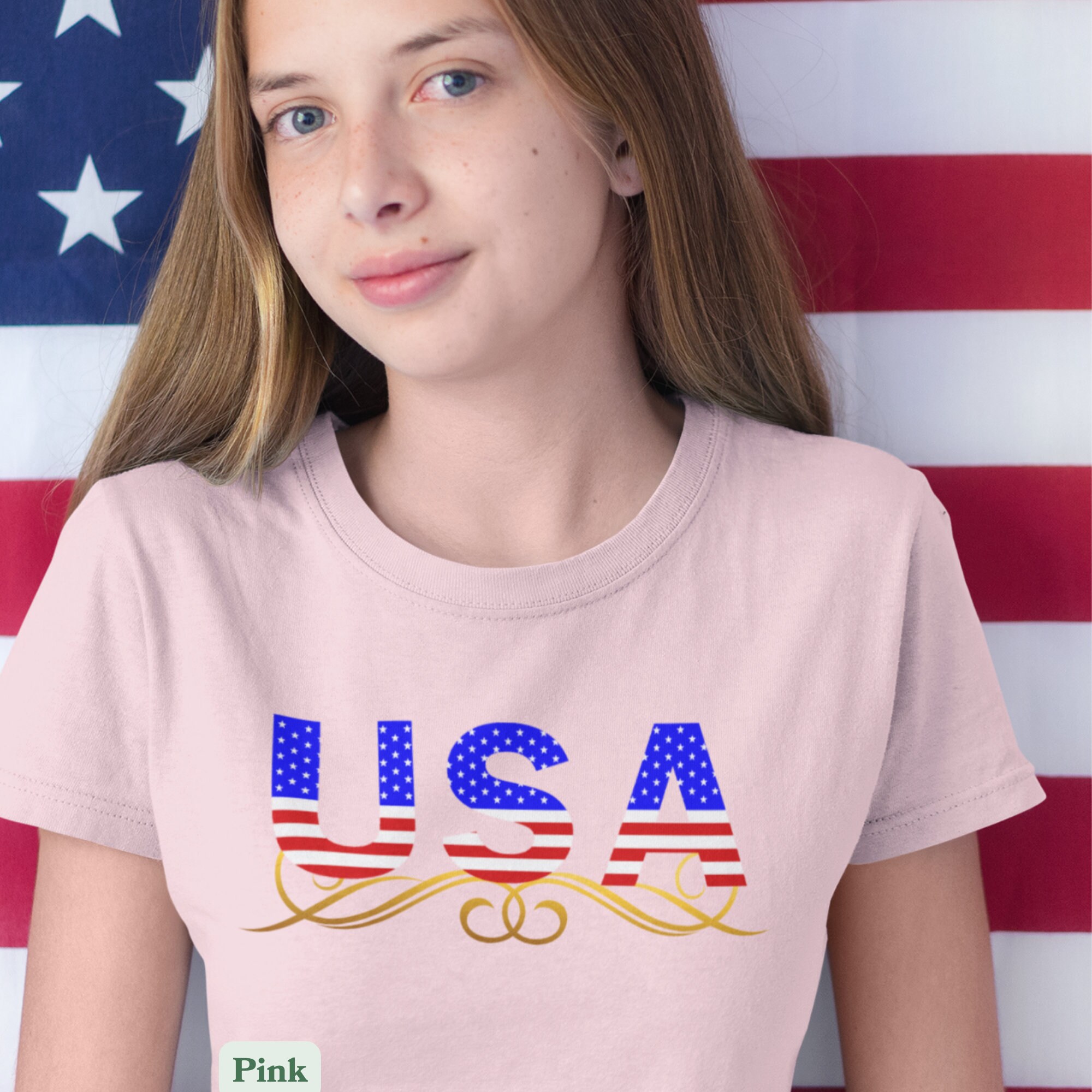 USA Flag Alphabet T-shirt, American Flag T-shirt, Proud American Unisex ...