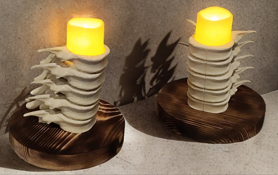 Spine Candle Holder, 3d Printed Spine Candle Holder, Bone Candle Holder ...