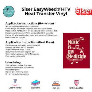 Siser Easyweed HTV 15" X 12", Heat Transfer Vinyl - Etsy