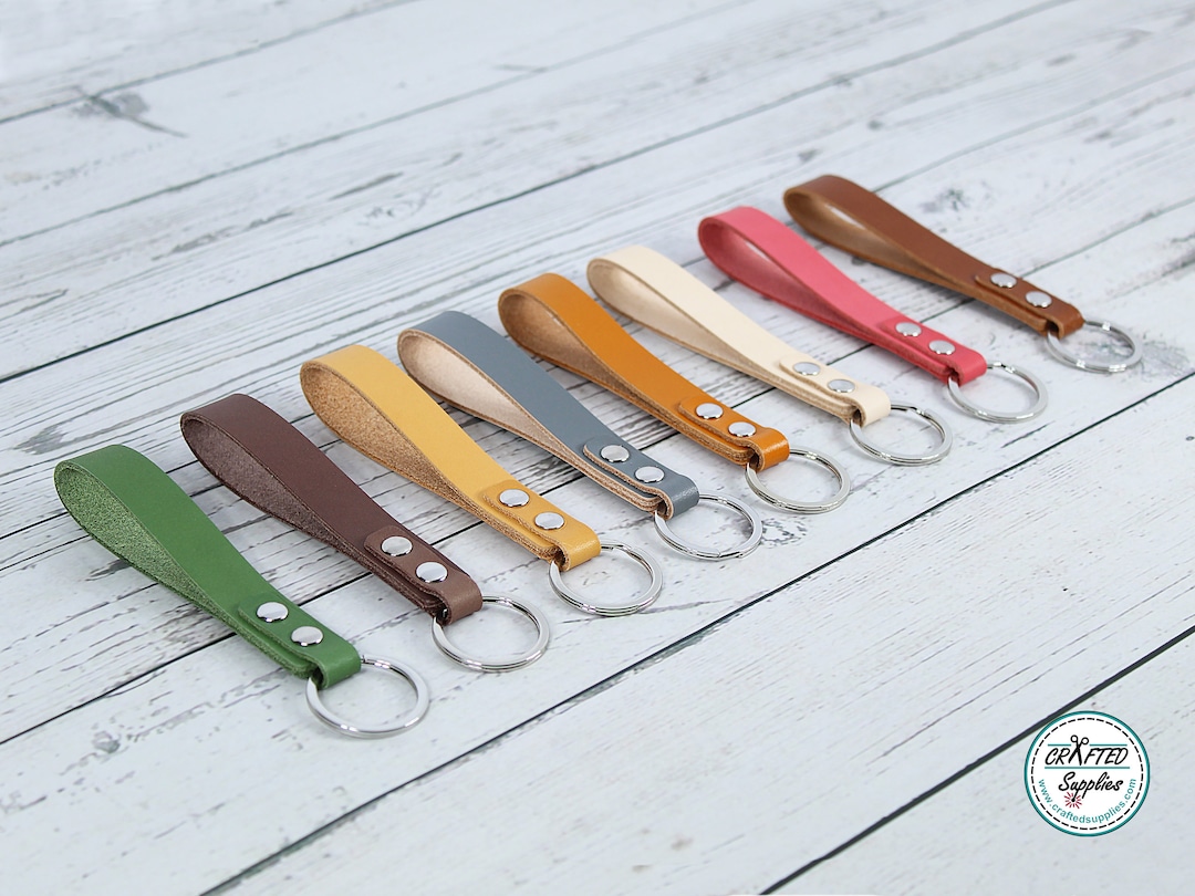 Genuine Leather Loop Keychain, Glowforge Laser Supplies - Etsy