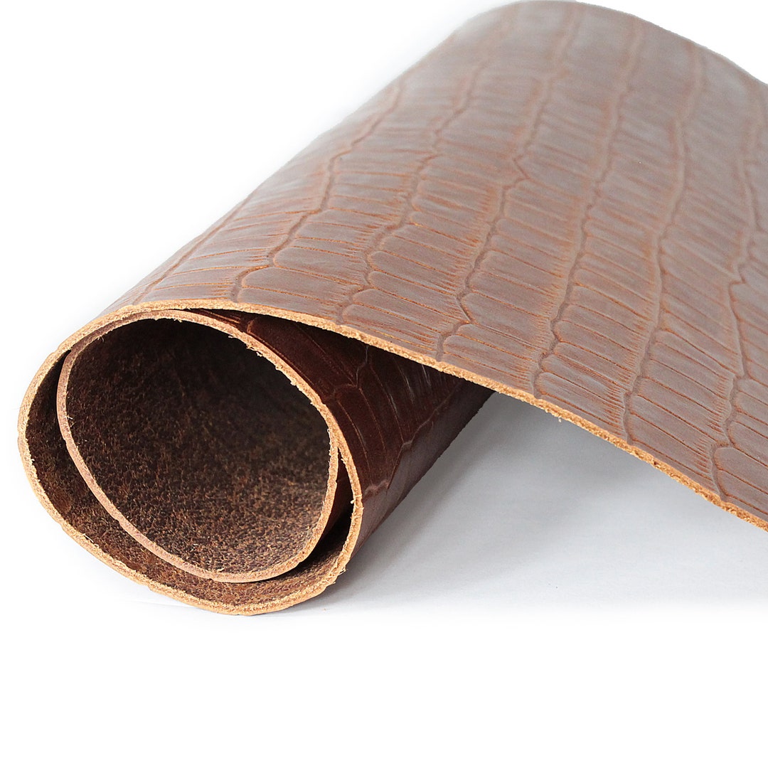 Croc Veg-tan Leather Full Grain, Panel Sheet Cowhide, Ideal for Laser ...