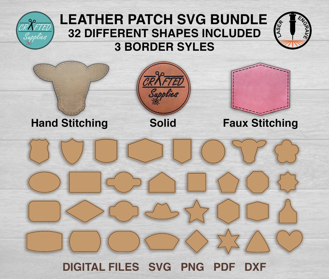 Hat Patch SVG Bundle for Leatherette and Leather. Digital Cut - Etsy