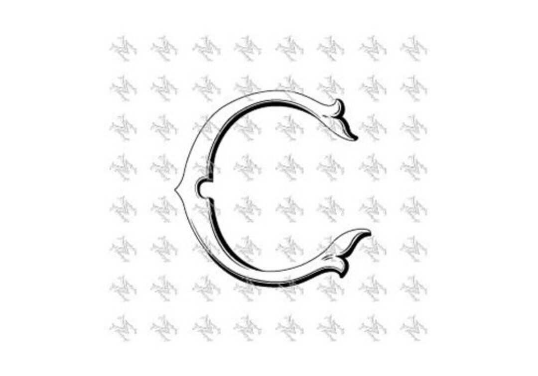 Letter C Vintage Monogram, Single Letter, Vector Graphic | Weddings ...