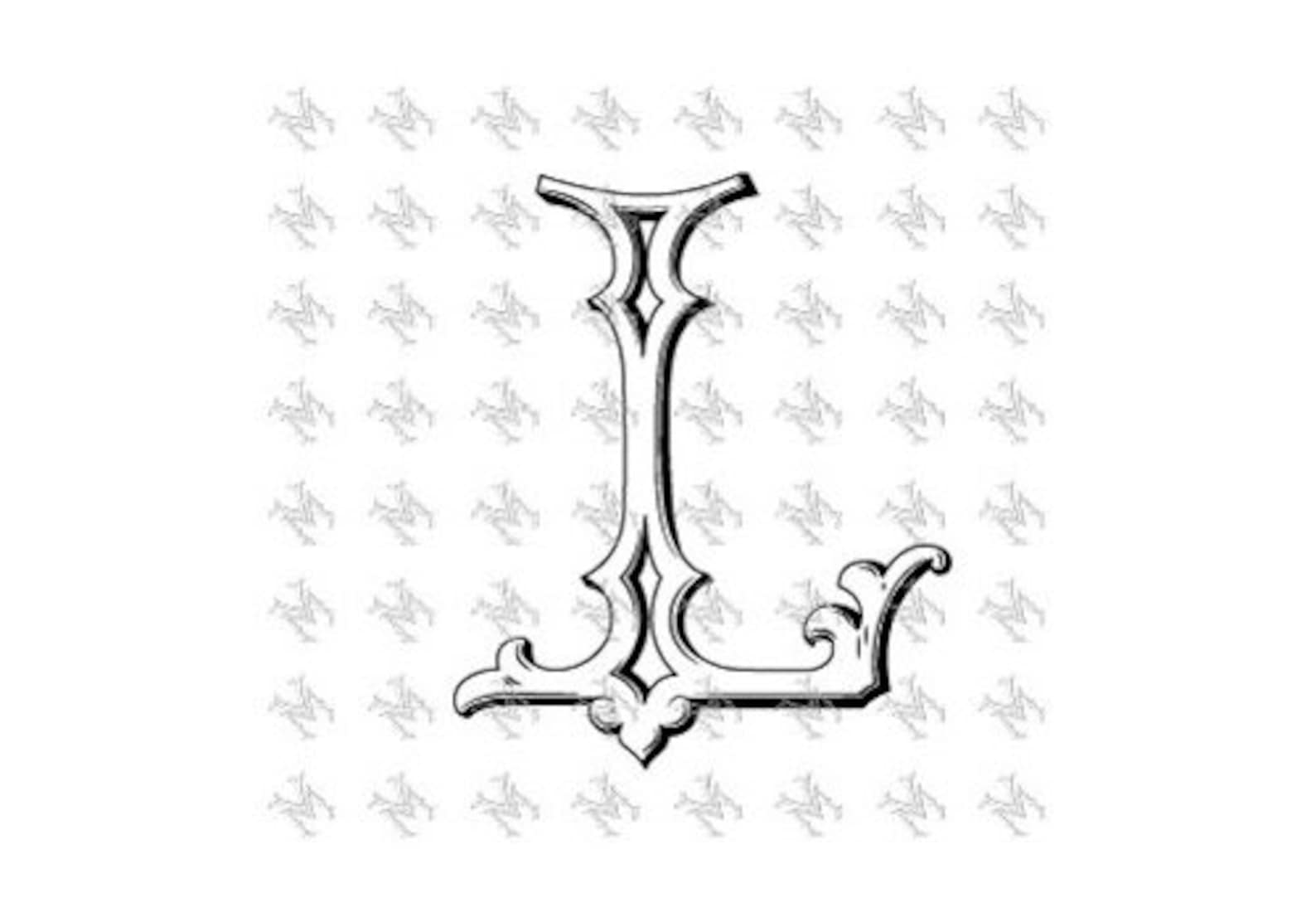Letter L Vintage Monogram, Single Letter, Vector Graphic | Weddings ...