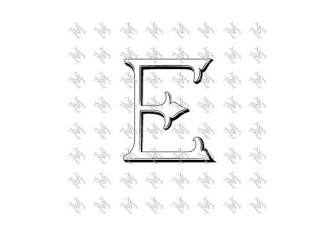 Letter E Vintage Monogram, Single Letter, Vector Graphic | Weddings ...