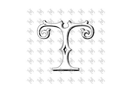 Letter T Vintage Monogram, Single Letter, Vector Graphic | Weddings ...