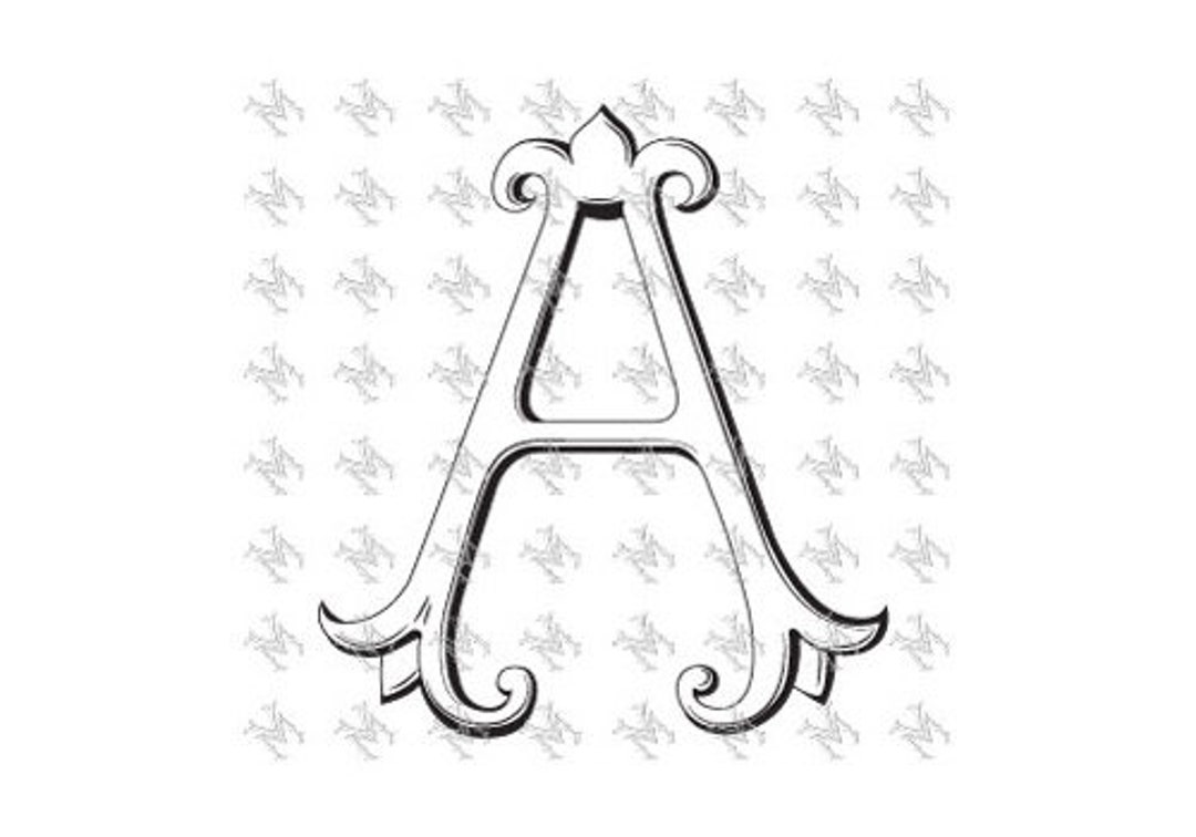 Letter A Vintage Monogram Single Letter Vector Graphic - Etsy