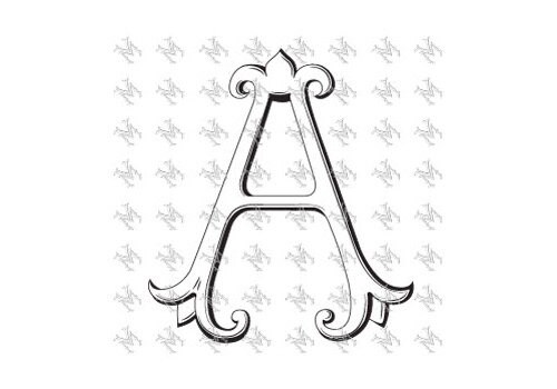 Letter A Vintage Monogram Single Letter Vector Graphic - Etsy