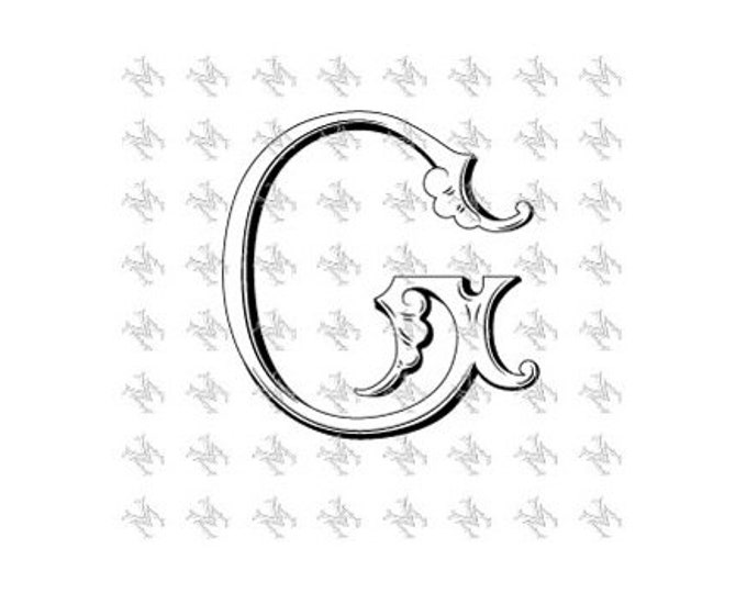 Letter G Vintage Monogram, Single Letter, Vector Graphic | Weddings ...
