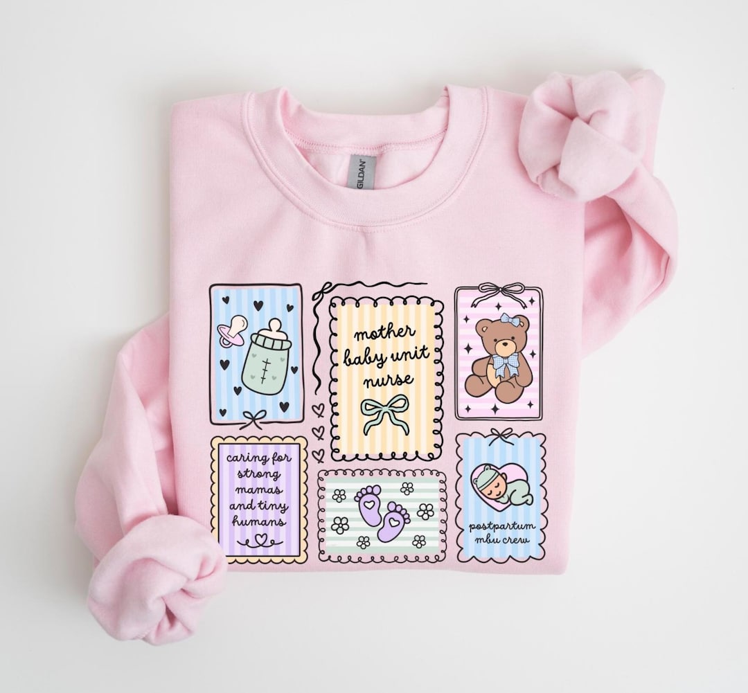 Mother Baby Unit Nurse Sweatshirt • MBU Nurse Stamp Work Sweater ...