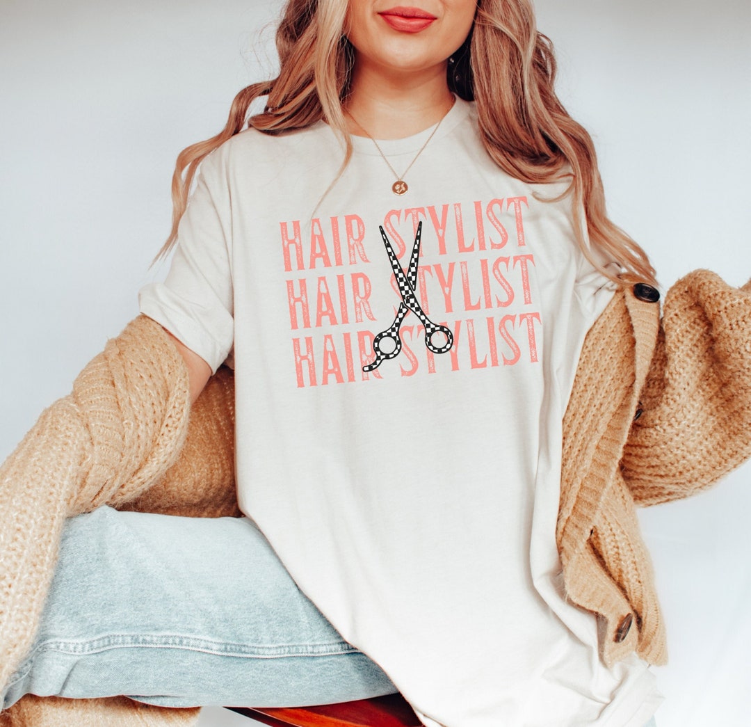 Retro Hair Stylist Shirt Hair Stylist Gifts Unisex Hairdresser Checker ...