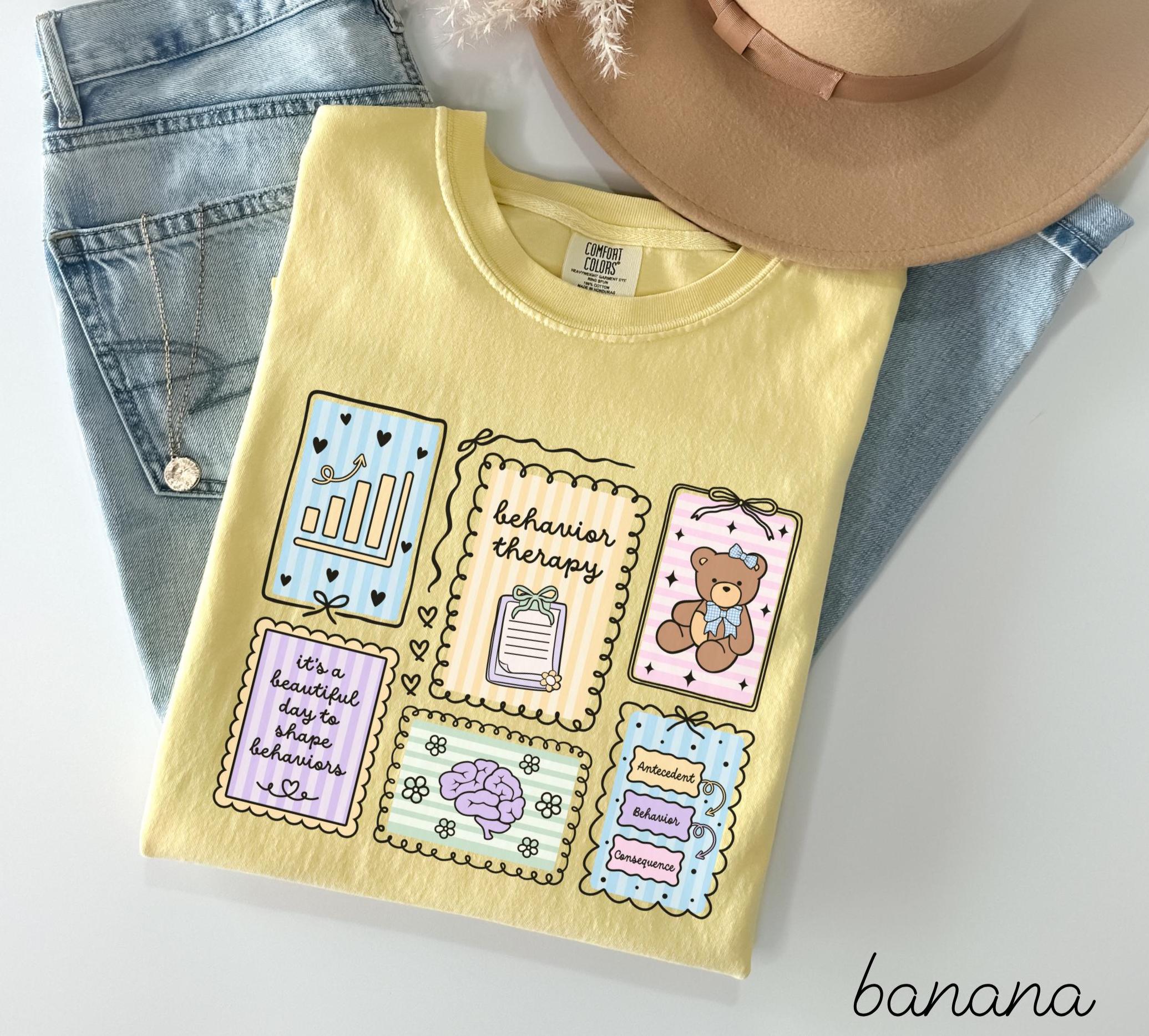 Behavior Therapy Comfort Colors Shirt • BCBA Stamp Work Tshirt • ABA ...
