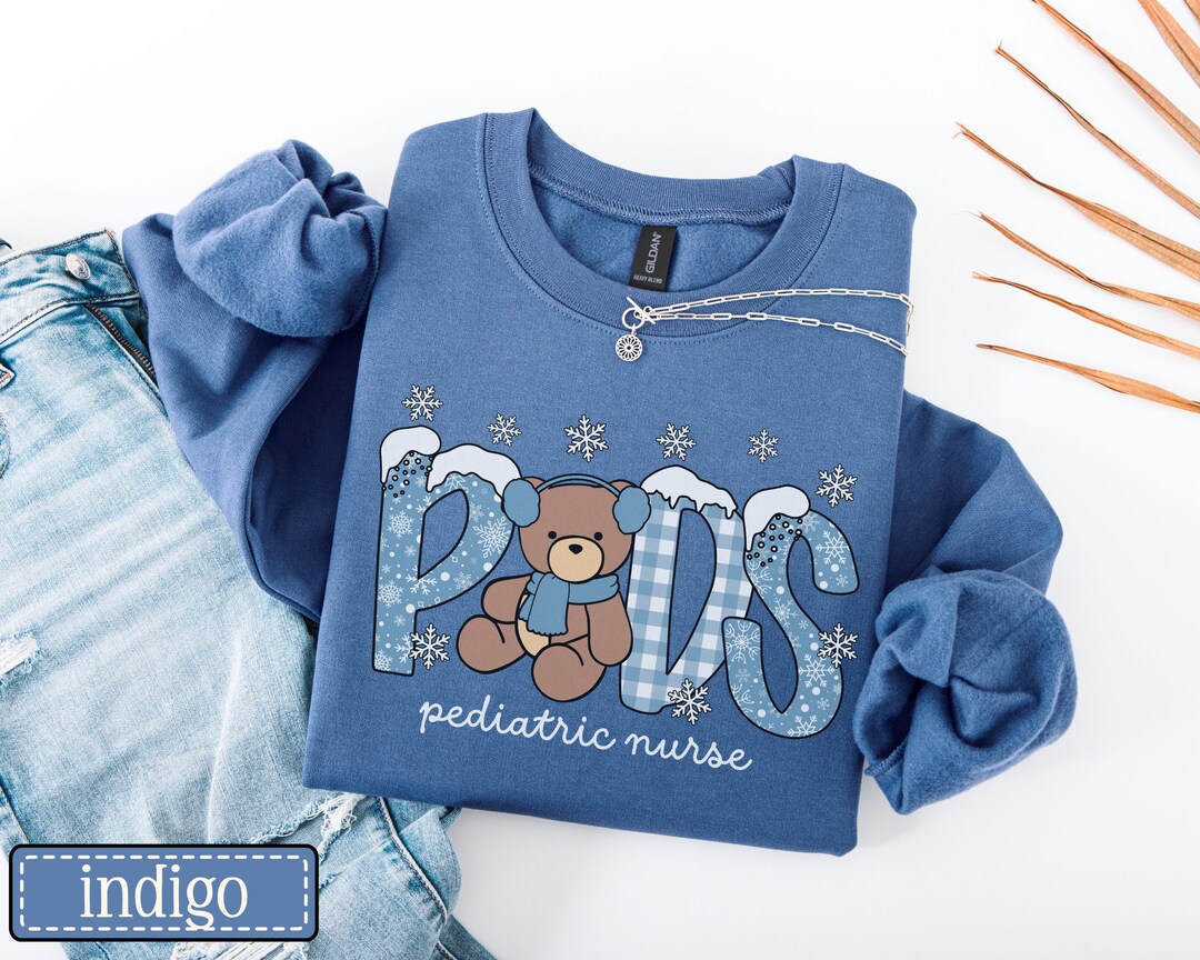 Personalized Pediatrics Winter Sweatshirt • PEDS Nurse Snowflake Bear ...