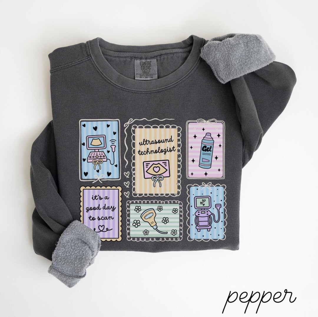 Ultrasound Technologist Comfort Colors Sweatshirt • Sonographer Stamp ...
