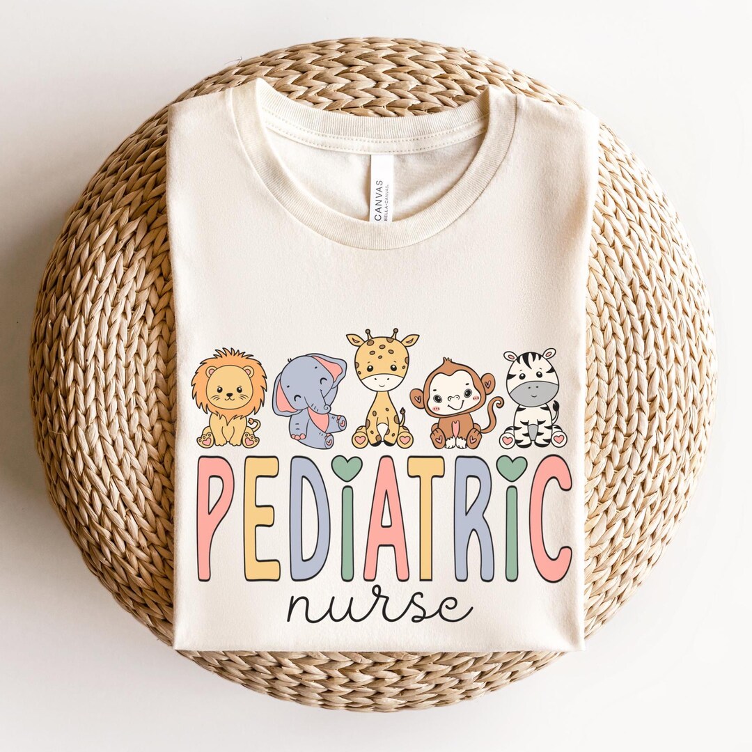 Pediatric Nurse Shirt • PEDS Nurse Animal Work Tshirt • Pediatric Nurse ...