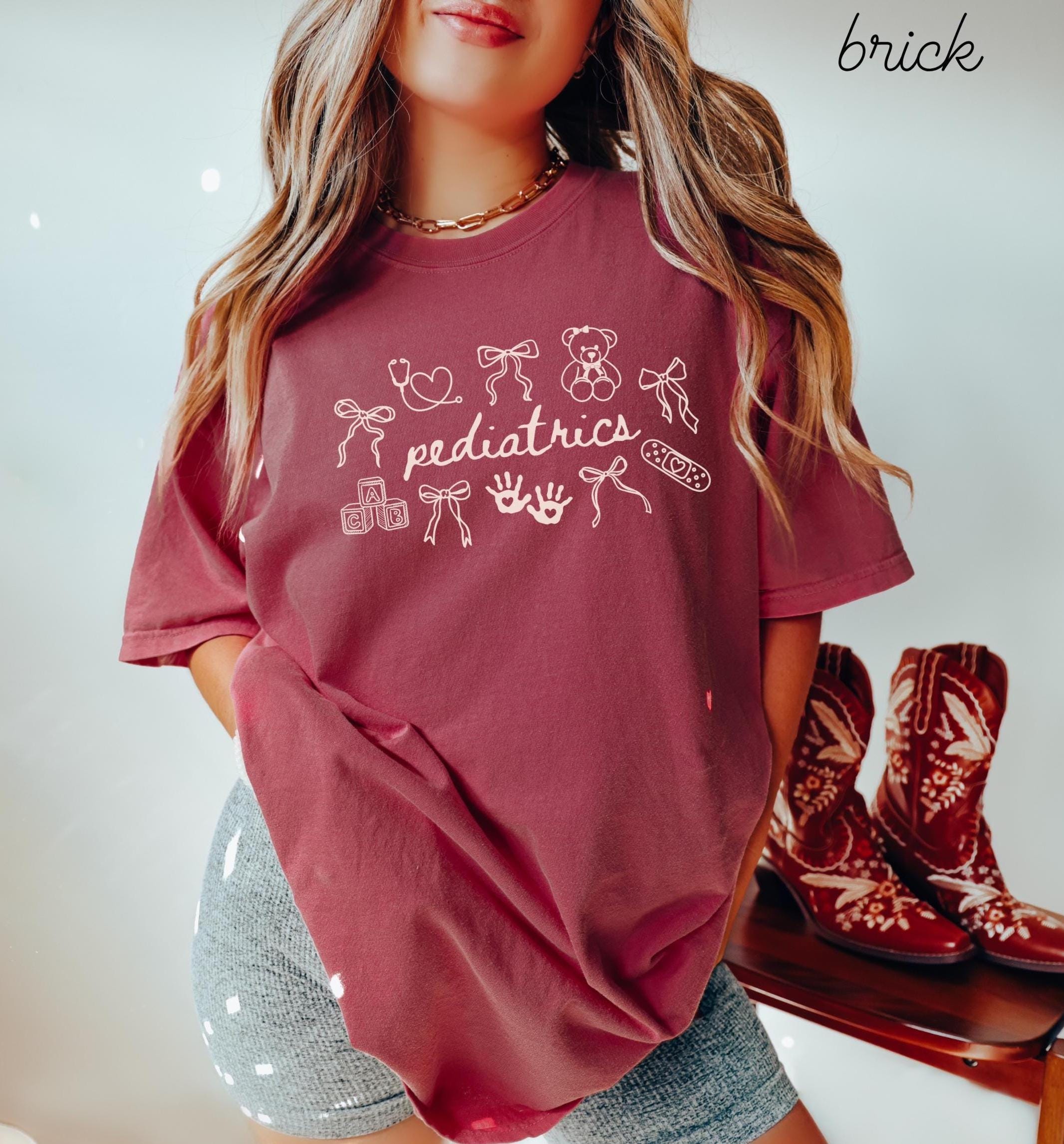 Personalized Pediatrics Comfort Colors Shirt • Coquette Bow Pediatric ...