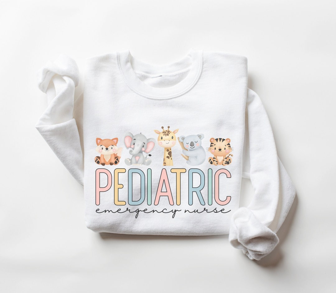 Pediatric Emergency Nurse Animal Sweatshirt Pediatric ER Nurse Sweater ...