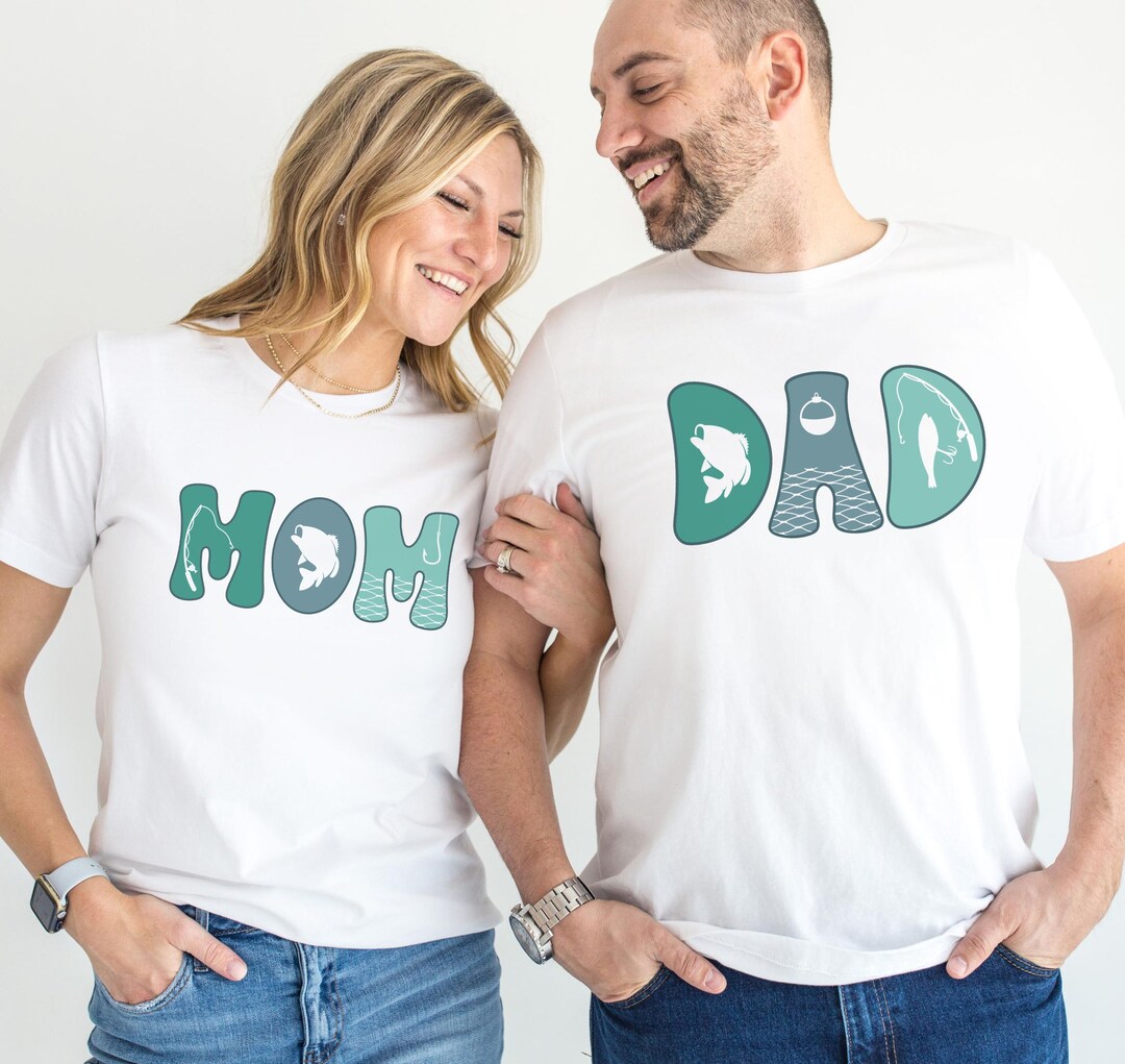 Mom and Dad Fishing Birthday Party Shirts • O-fish-ally One Family Tees • Mom of the Big One ...