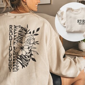 Custom Radiology Skeleton Sweatshirt • Personalized RT(R) Sweater • RAD ...