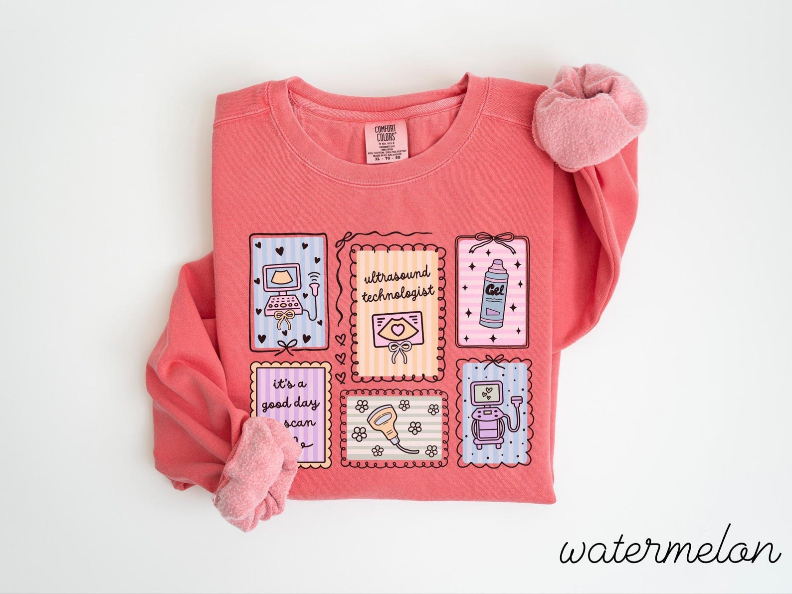 Ultrasound Technologist Comfort Colors Sweatshirt • Sonographer Stamp ...