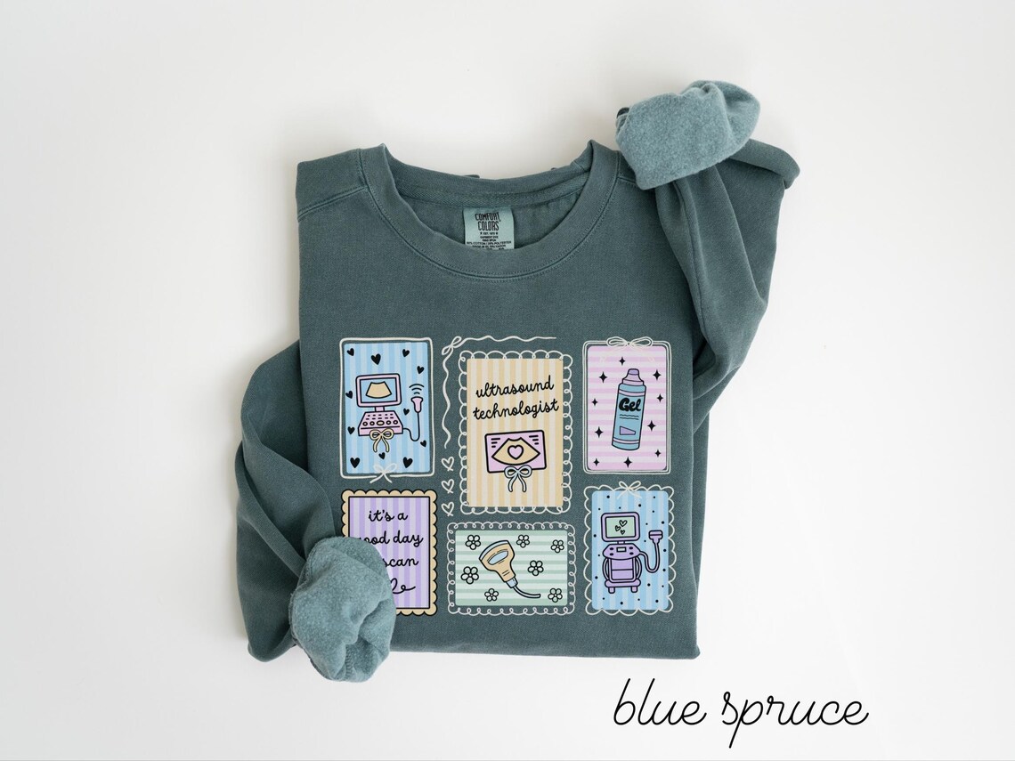 Ultrasound Technologist Comfort Colors Sweatshirt • Sonographer Stamp ...
