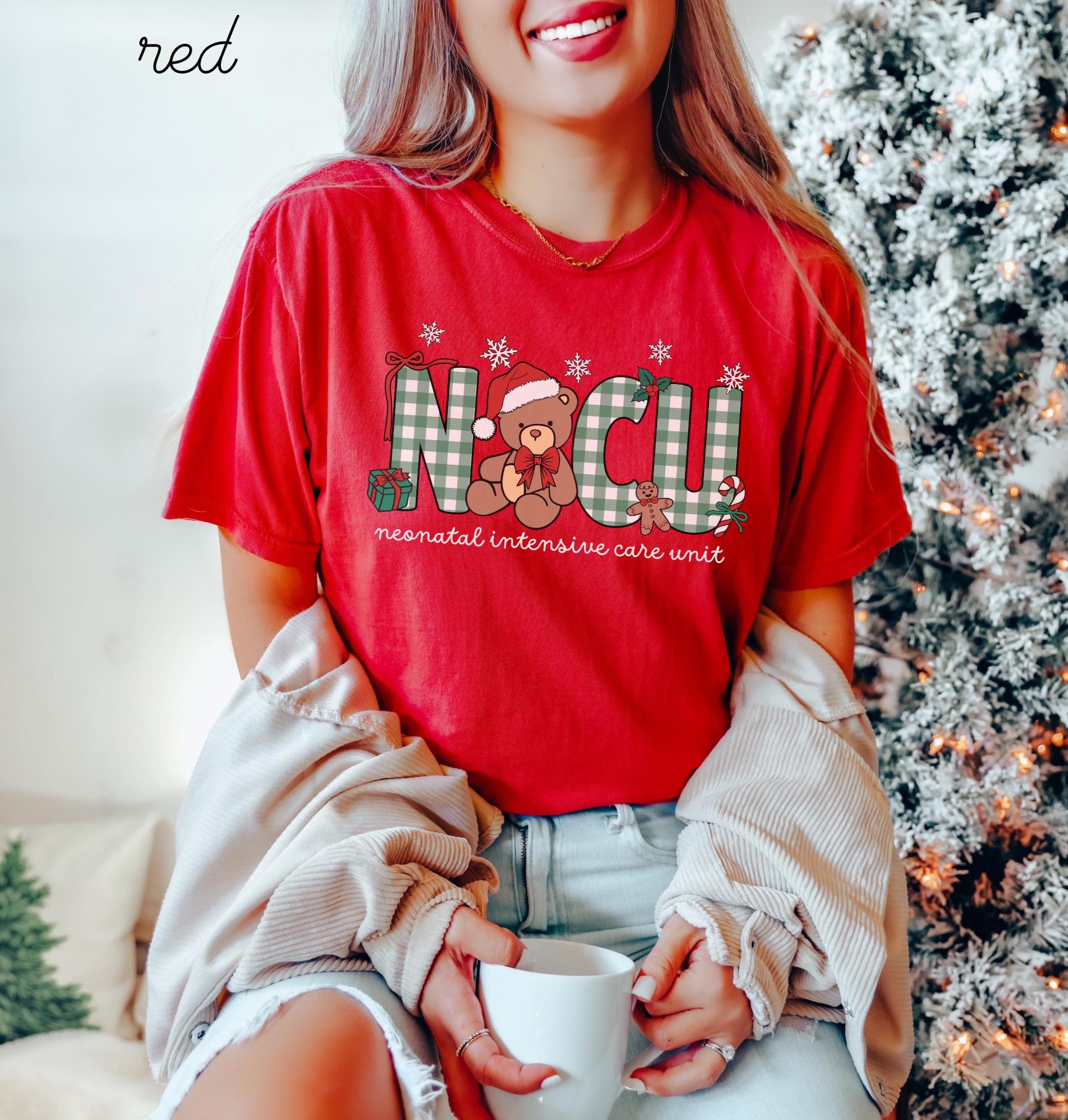 NICU Christmas Comfort Colors Shirt • Neonatal Intensive Care Unit ...