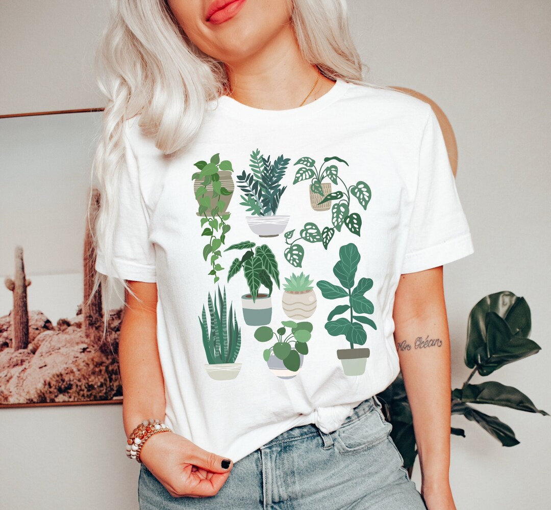 Retro Plant Shirt Unisex Houseplants Tshirt Botanical House Plant Tee ...