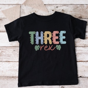 Three Rex Shirt • 3rd Birthday Dinosaur Tshirt • Third Birthday Dino ...
