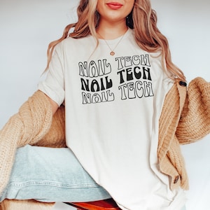 Retro Nail Tech Shirt Nail Tech Gifts Finger Nail Technician Tshirt ...