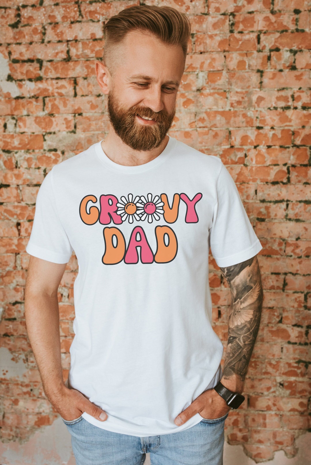 Groovy Dad Shirt Men's Groovy Tshirt Groovy Daddy / Dada Custom Groovy ...