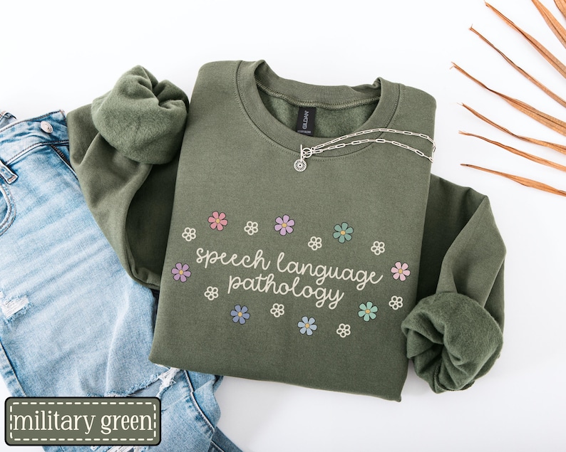 Speech Language Pathology Sweatshirt • SLP Daisy Work Crewneck • Floral ...