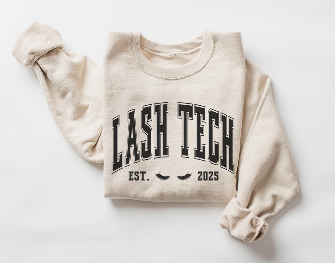 Personalized Lash Tech EST 2025 Sweatshirt • Custom Lash Artist ...