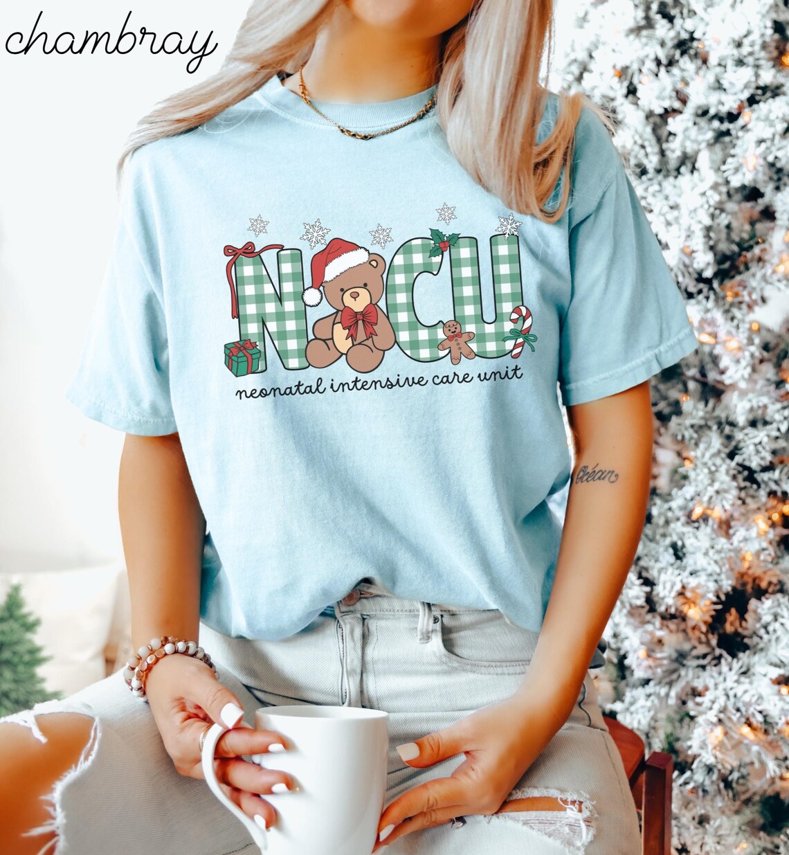 NICU Christmas Comfort Colors Shirt • Neonatal Intensive Care Unit ...